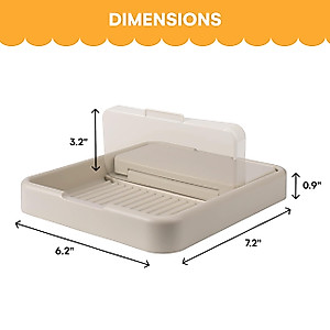 Noa Store Spoon and Lid Rest - Cute and Compact Two-in-One Utensil Organizer for Countertop - Pot Lid and Spatula Stand - Cooking Utensil Rest for Stove-Top Cooking - 0.9"Hx7"Lx6"W, White