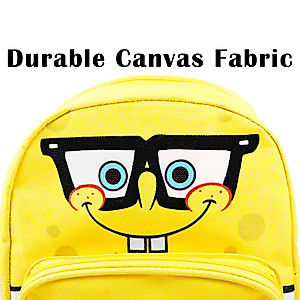 SpongeBob SquarePants Spongebob Mini Backpack for Teens - 10” Canvas Backpack with Front Pocket Plus Bookmark | Spongebob Backpack Purse Bundle