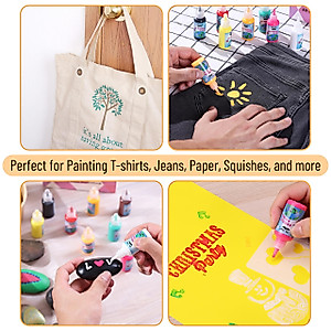 Mr. Pen- 3D Fabric Paint Set, 12 Colors, 0.67 oz, Puffy Paint for Fabric, 3D Paint, Puff Paint for Clothing, T-Shirt Paint, Puffy Paint for Crafts, Puffy Fabric Paint, Fabric Paint for Clothes