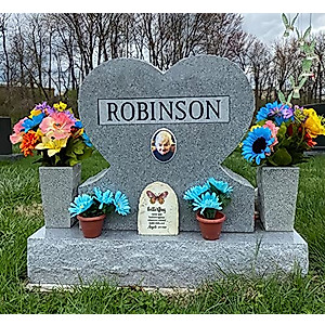 Ceramic Memorial Photo Tile - Oval Picture for headstones. Photo Memorial Plaque. 4.7" x 3.5". Large Size. 100% Weatherproof.