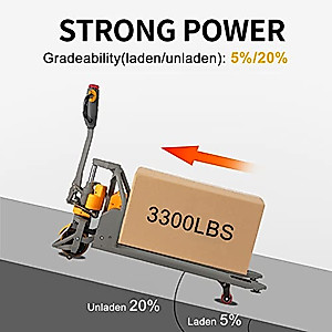 APOLLOLIFT Full Electric Pallet Jack 3300Lbs Capacity Walkie Powered Pallet Jack Lithium Battery Pallet Truck 48" x27" Fork Size