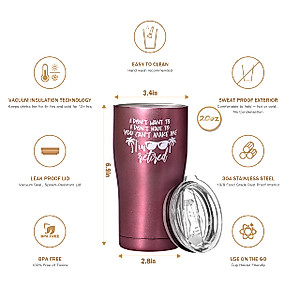 Funny Retirement Gifts for Women 2023 - Retirement Tumbler Cup 20oz - Retired Gifts for Women - Best Retirement Gifts for Women, Coworker - Happy Retirement Gifts - Female Retirement Gifts (Rose Gold)