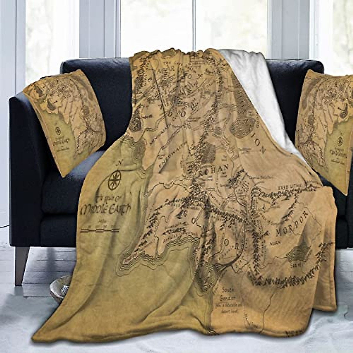 Fleece Blanket Lord of The-Rings Blankets Warm Cosy Throw Blanket for Sofa and Bed Super Soft and Lightweight Blanket for All Seasons, 50 x 40 inches