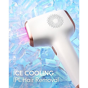 INNZA Laser Hair Removal with Ice Cooling Care Function for Women Permanent,999,999 Flashes Painless IPL Hair Remover, Hair Removal Device for Armpits Legs Arms Bikini Line (1-White)