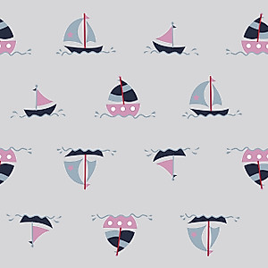 Bacati - Little Sailor Muslin 2 Pc Security Blankets (Boats/Whales - Pink/Navy)