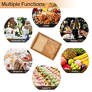 Umiehary Handcrafted Serving Platters for Home Decor-Natural Wooden Plates The Perfect Centerpiece Decoration for Your Dining Or Living Room Table