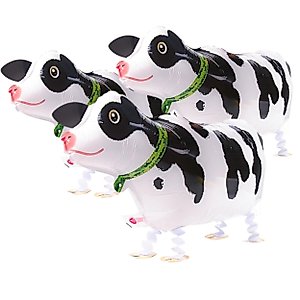 3PCS Cow Balloons Cow Party Favors Mylar Cow Balloon Birthday Decorations Cow Walking Balloons Farm Party Balloons Black White Balloons Walking Animal Balloons Western Party