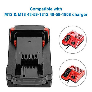 18V 6.0 Ah Extended Capacity Battery for Milwaukee M18 48-11-1811, 48-11-1815, 48-11-1820, 48-11-1822, 48-11-1828, 48-11-1840, 48-11-1841, 48-11-1850, 48-11-1852, 48-59-181, 48-59-1850 Power Tool
