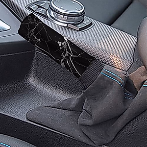 HUISEFOR Universal Car Interior Gear Shift Cover Premium Neoprene Auto Handbrake Cover Durable Black Marble Pattern Vehicle Accesories 2 Packs