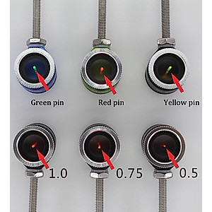 Archery Recurve Bow Sight Scope Sight Pin with 0.5/0.75/1.0 Optical Fiber Arrow Aluminum Sight for Hunting Bow Accessory (Blue, 0.5)