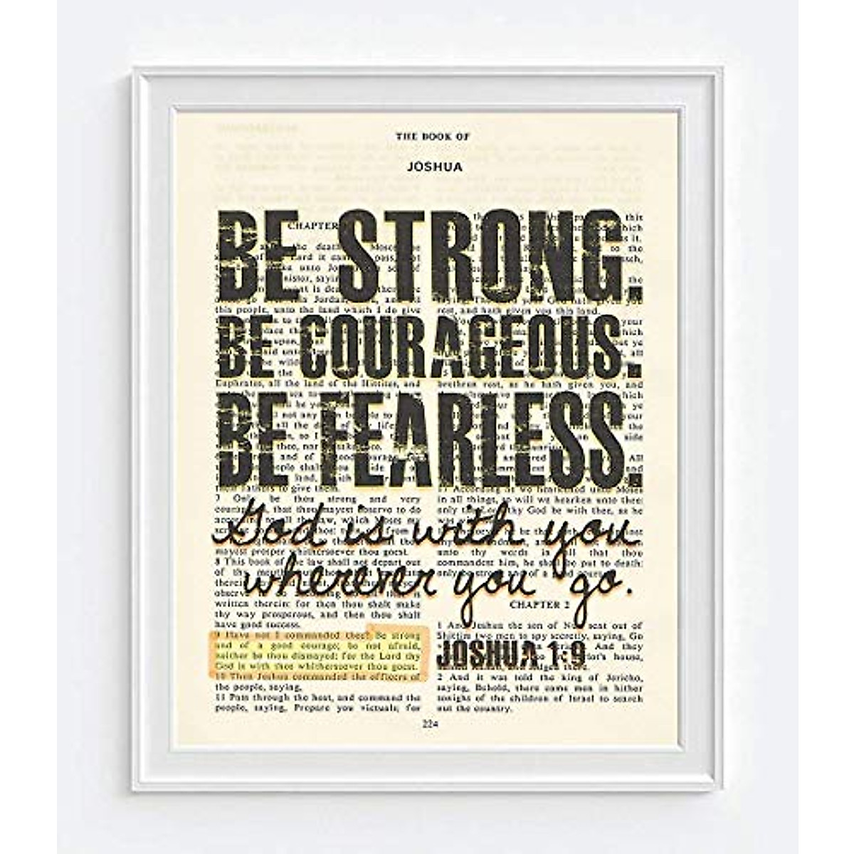Joshua 1:9, Proverbs 3:5, Jeremiah 29:11, Philippians 4:13 Christian Art Prints, Set of 4, Unframed, Bible Verse Scripture Wall Decor Poster, 8x10 Inches
