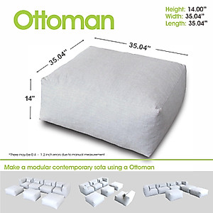 Patio Furniture Set Bean Bag Ottoman Chair 7PC Outdoor Chairs Sectional Conversation Patio Chair Daybed Furniture Outdoor Sofa Couch High Density Foam Filling Modern Comfy Patio Couch (light gray)