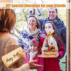 6 Pack Baskets for Gifts Empty- Large Sturdy Kraft Gift Basket Kit with Pull Bows and Clear Gift Bags for Christmas Wedding Birthday Party Gift Wrapping