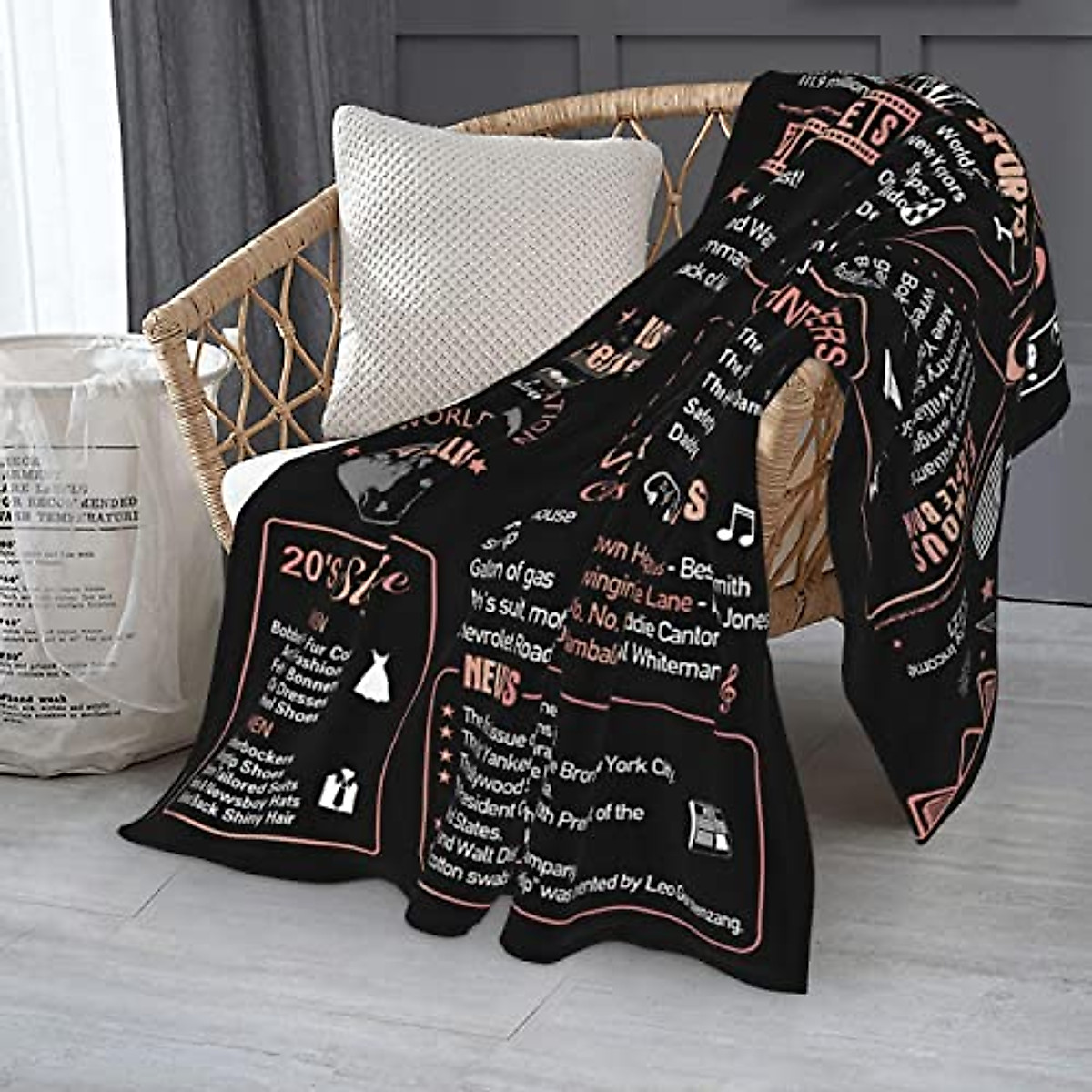 100th Birthday Gifts For Women Men Blanket, Gifts For 100th Birthday Decorations, 1923 Birthday Gifts For Her,100 Years Old Gift for Mom Dad Grandparents, 100th Bday Gifts Ideas Back in 1923 60"X50"