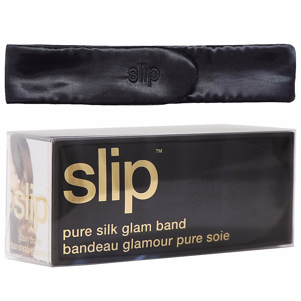 Slip Silk Black Glam Band, One Size (19” - 25”)