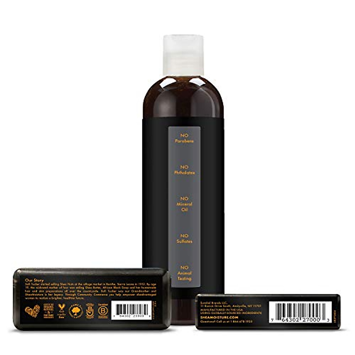 SheaMoisture Bath Face Skin care Kit Body Cleanser for Dull Skin African Black Soap Made with Fair Trade Shea Butter, Aloe Vera, 3 Count