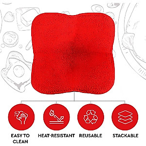 ULVEOL Set of 2 Red Microwave Bowl Cloth Hot Pads Pot Holders Hot Pad Pot Holder Microwavable Bowl Cozies for Food, Ooma, Ramen Bowl Cozy or Soup Koozie, Good Kitchen Accessories, Gadgets