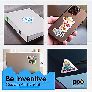 PPD Printable Vinyl Sticker Paper for Inkjet Printer, Matte Sticker Paper 8.5 x 11, Self-Adhesive Print Your Own Stickers at Home, Custom Photo, Waterproof & Tear Resistant, Instant Dry (10 Sheets)