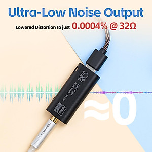 SHANLING UA1 Plus Headphone Amplifier, Portable USB DAC/AMP,Dual 43131 DAC,CT701 USB Receive Chip,Support Up to 768kHZ/32bit,DSD256,80mW@32Ω Output,Android app Control (Black)
