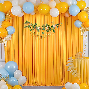 10x10 Marigold Backdrop Curtain for Parties Wrinkle Free Orange Photo Curtains Backdrop Drapes Fabric Decoration for Wedding Birthday Party Baby Shower 5ft x 10ft,2 Panels