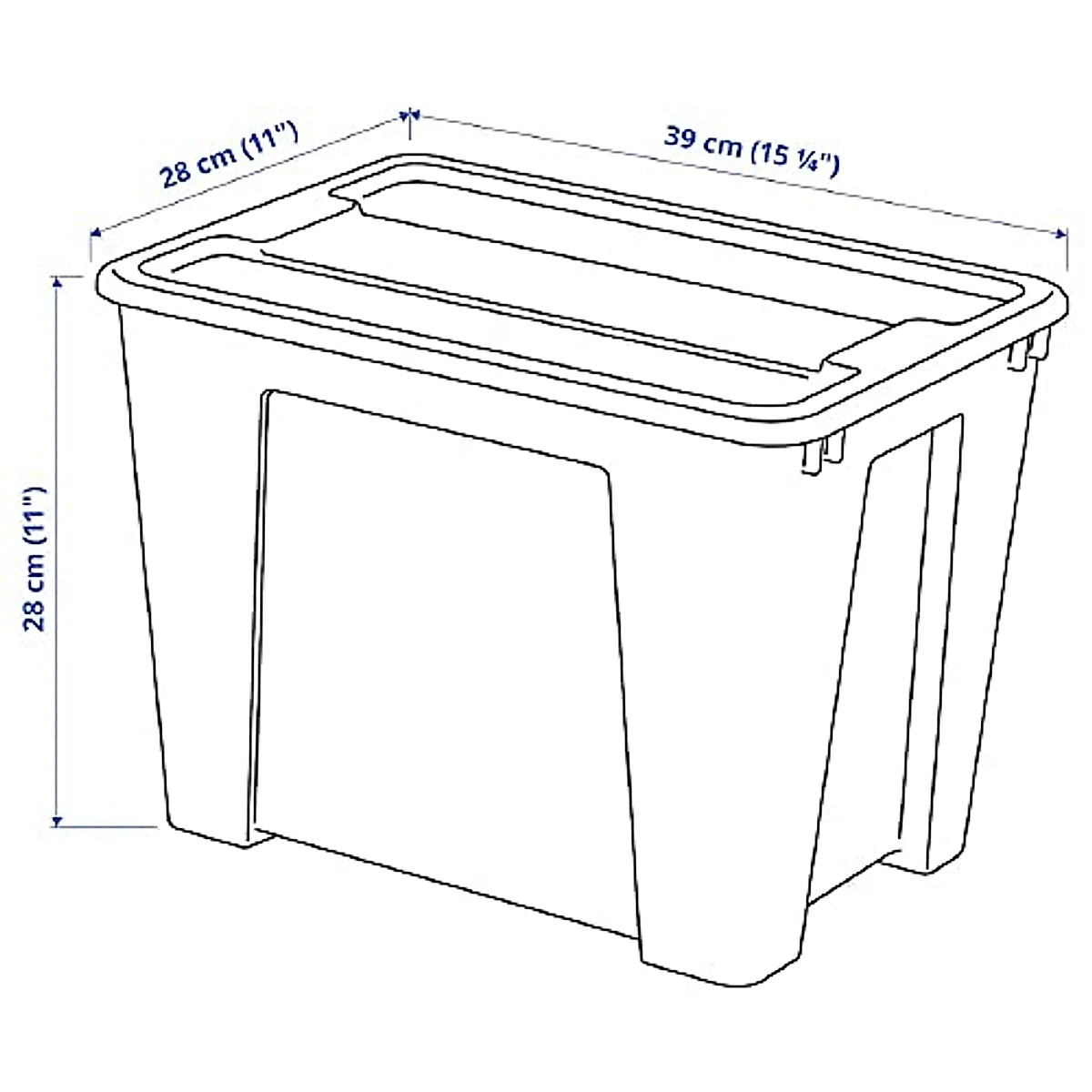 I-K-E-A SAMLA Transparent Box with Lid, Clear 15 ¼x11x11 Inches 6 Gallon