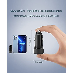 USB C Car Charger, OKRAY 3-Pack 36W Fast Charging Dual Port PD3.0&QC3.0 USB Type C Car Charger Cigarette Lighter Adapter with LED Compatible with iPhone 14/13/12/11, Galaxy S22 S21 Note 20 10 (Black)