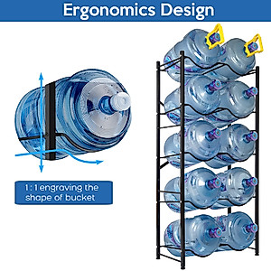 ULTRAHOME 5 Gallon Water Bottle Rack Storage, 5-TIRE Water Bottle Holder Organizer, 5 Gal Water Bottle Jug Rack for 10 of 5 Gallon Water Bottle, High-Purity Q345 Steel Material