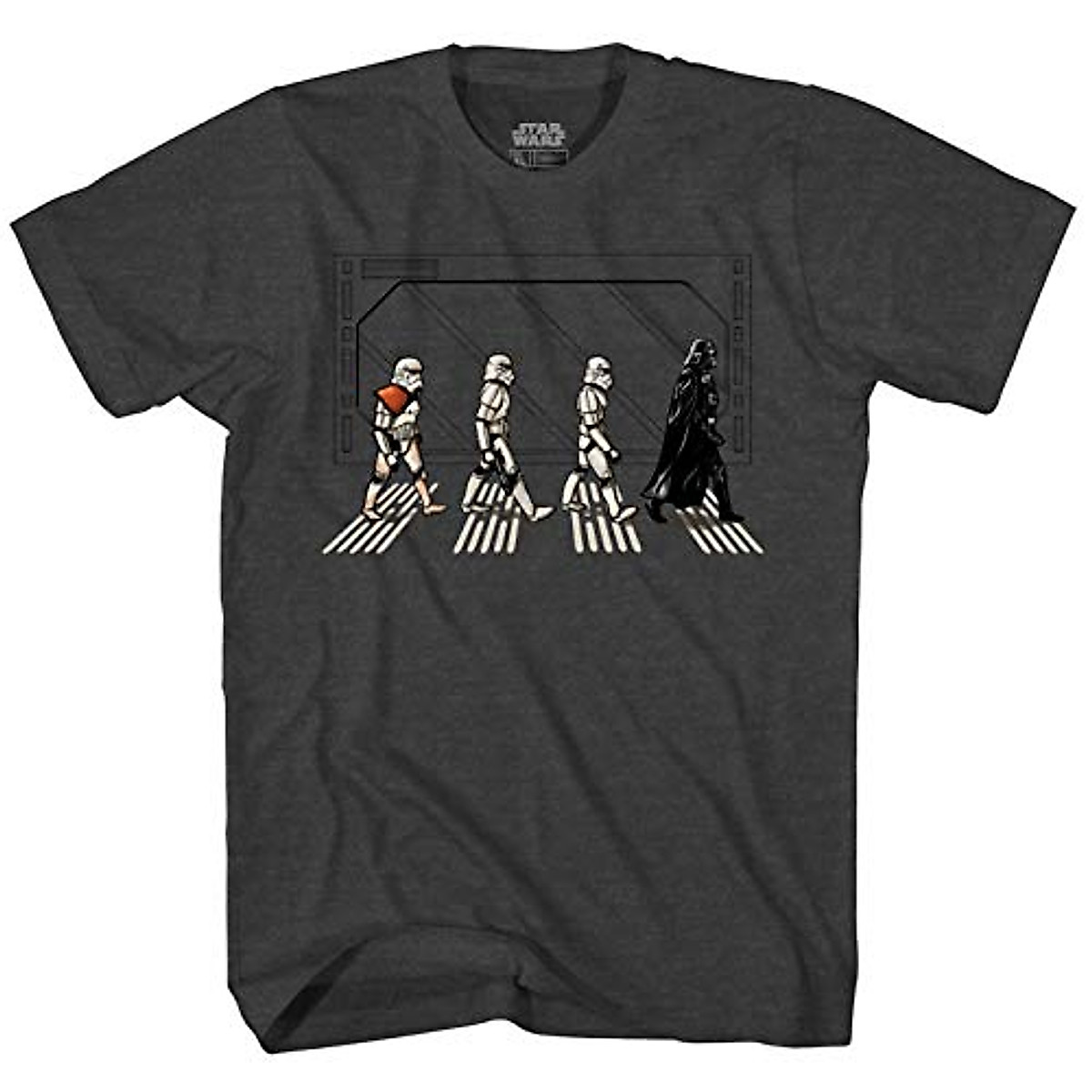 STAR WARS Death Star Road Stormtrooper Crossing T-Shirt (XXL, Charcoal Heather)