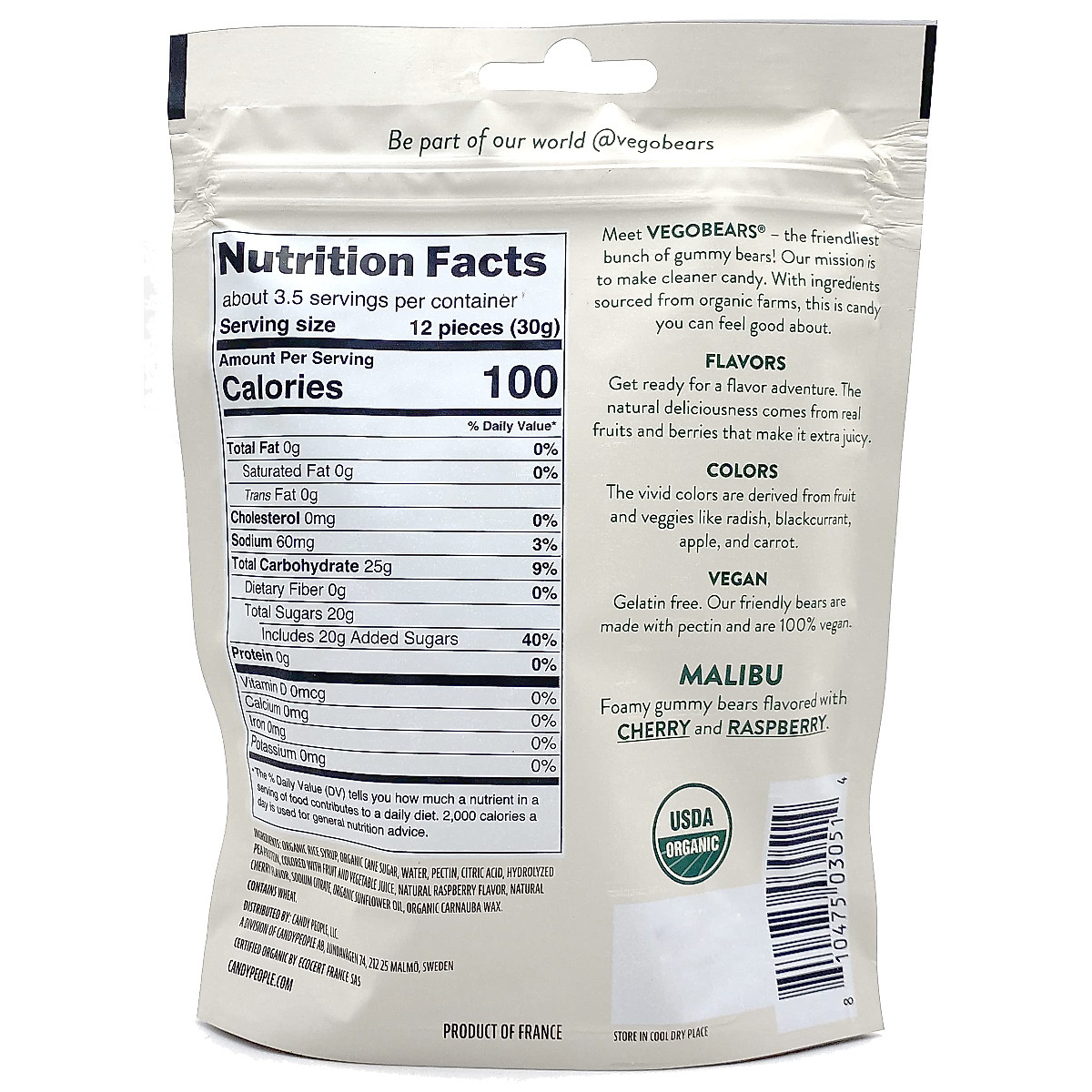 VegoBears Vegan Gummy Bears Variety Pack – Organic Gummy Bears, Vegan Gummies, Organic Candy, Vegan Candy, Gelatin-Free Gummies