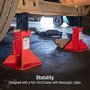 SUNEX TOOLS 1522A 22-Ton Jack Stands, Pair,Red