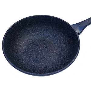 HOME N KITCHENWARE 9-Layered Premium Marble Pan- Ceramic Marble Wok - Easy to Clean Nonstick Frying Pan - Korean Marble Coating, Induction Ready, Cast Aluminum Woks & Stir-Fry Pans - 8.5 inch