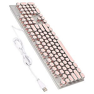 LBEC Mechanical Keyboard, ABS Material Mechanical Gaming Keyboard 104 Keys Typewriter Style Ergonomic Design (Red Switch)