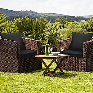 INFBLUE Deep Seat Cushions, 24x24 Outdoor Cushions, Patio Furniture Cushions, Deep Seat & Back Cushion Patio Cushions with Rmoveable Cover for Backyard Couch Sofa Fade Resistant (Black)