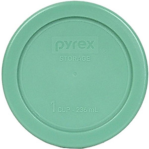 Pyrex 7202-PC Round 1 Cup Green Plastic Lid Cover (4 Pack)