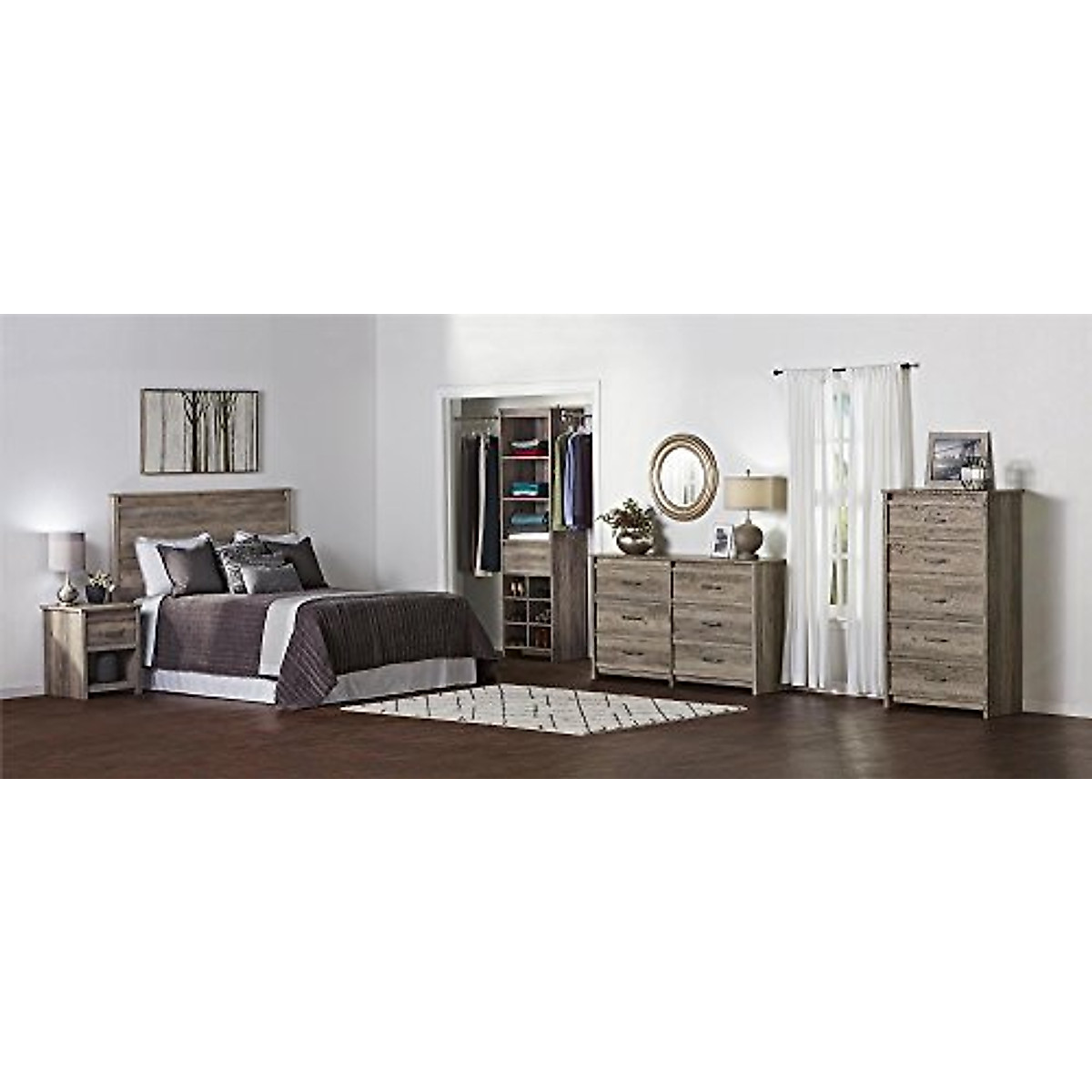 Ameriwood Home Bassinger Nightstand, Gray Oak