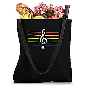 Rainbow design for musicians clef treble clef Tote Bag