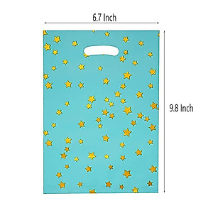 HABILE 48 pieces of plastic party gift bags, thicker gift bags with handles, plastic party candy bags with sparkling stars, suitable for all kinds of holiday parties