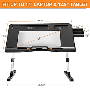 HETTHI Laptop Bed Tray Desk Laptop Desk for Bed Laptop Table for Bed Tray Tables Laptop Table Bed Table Lap Desk for Laptop Low Table for Sitting on The Floor