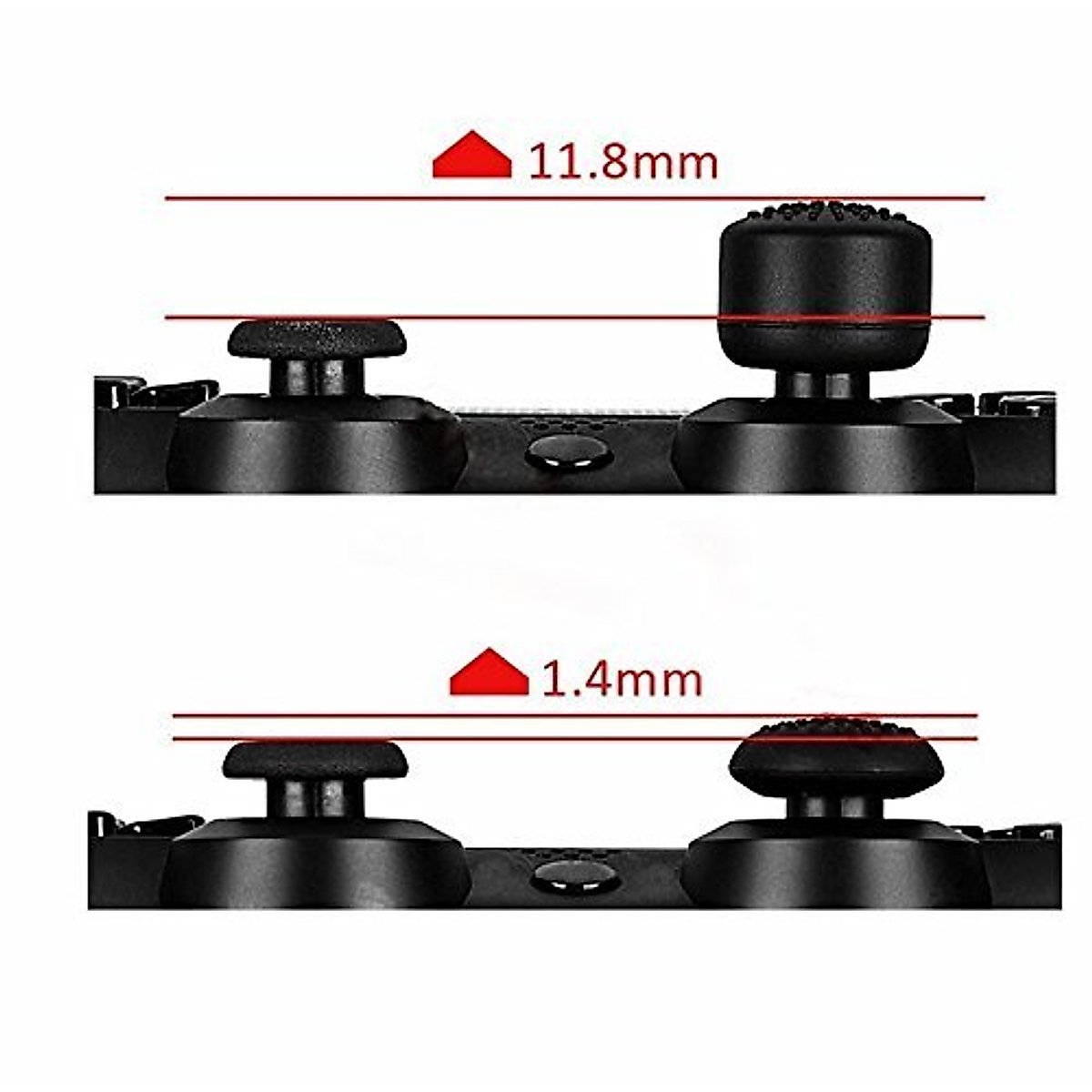 Pack of 8 pcs Analog Controller Gamepad Raised Antislip Thumb Stick Grips Thumbsticks Joystick Cap Cover for PS4, PS3, Xbox 360, Wii U, PS2 Controller (Black)