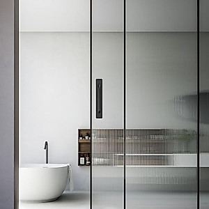 homdiy 2 Pack Adhesive Cabinet Handle Stick on Door Handles Self Stick Drawer Pulls No Drilling Black Cabinet Pulls Push Pull Helper for Kitchen Window Sliding Door Closet - 5.83"