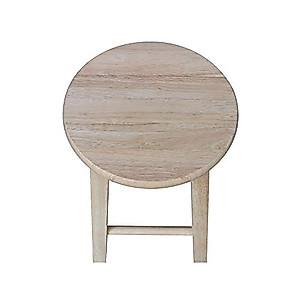 International Concepts 18-Inch Round Top Stool, Unfinished