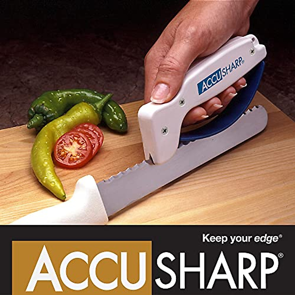 AccuSharp Knife & Tool Sharpener 2 Pack - Knife Sharpeners for Kitchen Knives, Pocket Knives, Serrated Blades, Axes & Machetes - Diamond-Honed Tungsten Carbide Sharpens, Restores, & Repairs - Set of 2
