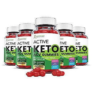 Justified Laboratories (5 Pack) Active Keto ACV Gummies 1000MG with Pomegranate Juice Beet Root B12 300 Gummys