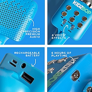 Bundle - Kidz Bop Bluetooth Headphones and Karaoke Microphone, Blue