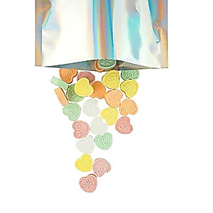 QQ Studio Food-Safe Glossy Heat Sealable Double-Sided Holographic SlickSeal™ Flat Bag with Tear Notch (100, 7x10cm (2.8x4"))