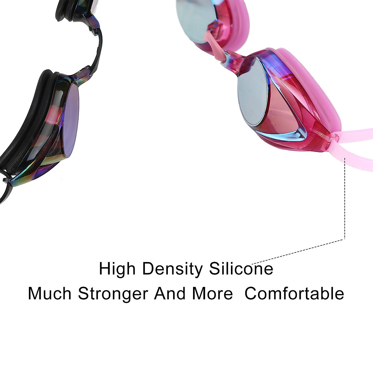 DARIDO Swim Goggles, Swimming Goggles 2 Pack Anti Fog UV Protection No Leaking for Adult, Men, Women, Youth