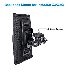 PellKing Camera Backpack Belt Mount for Insta360 One X3/ One X2/ One R/Go 2 Compatible with GoPro Hero10 /9/8/7/6 and Other Action Camera, with 1/4 Adapter