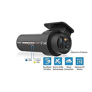 BlackVue DR900X-2CH with 32GB microSD Card | 4K UHD Cloud front Dashcam | Built-in Wi-Fi, GPS, Parking Mode Voltage Monitor | LTE via Optional CM100 LTE Module