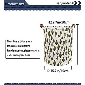 Sanjiaofen Large Storage Bins,Canvas Fabric Laundry Basket Collapsible Storage Baskets for Home,Office,Toy Organizer,Home Decor (Tree)