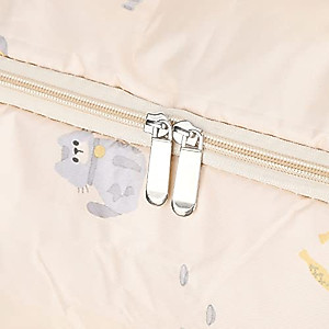 VADUMA Foldable Portable Storage Bag Double Zipper Design Moving Bags Totes Quilt Pillow Blanket Organizing Bag(Beige cat)